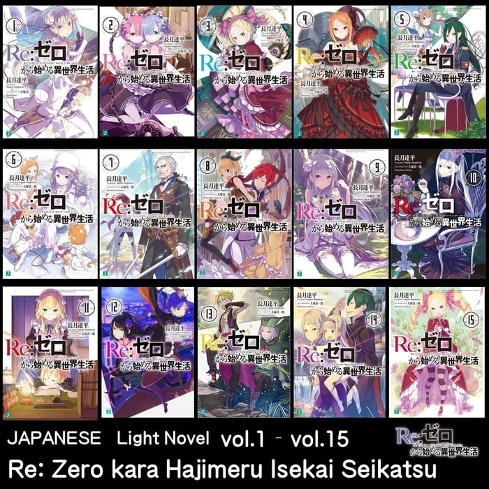 Re:Zero cover of volume 1-15 - 9GAG