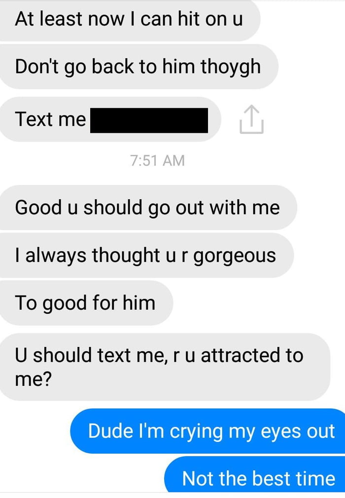 Friend just called off their relationship. This man wasted no time and ...