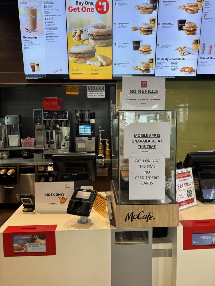 Oahu McDonald’s: No credit/debit cards, No mobile app, No refills, No ...