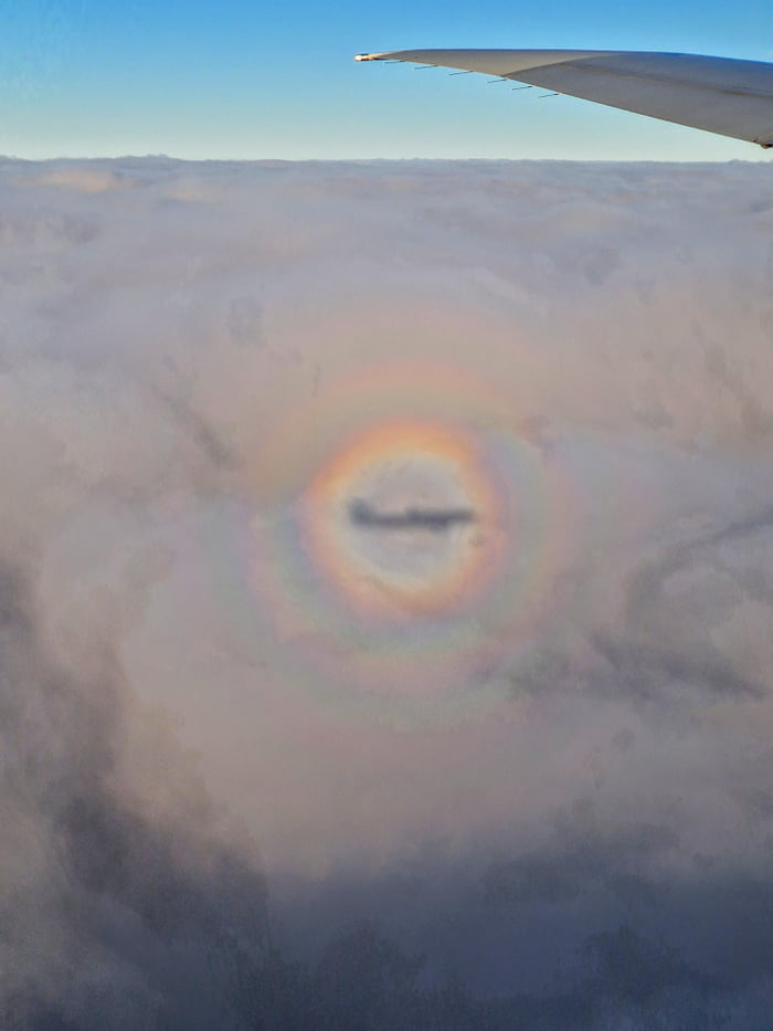 A Brocken spectre is what you sometimes see when your shadow is cast ...