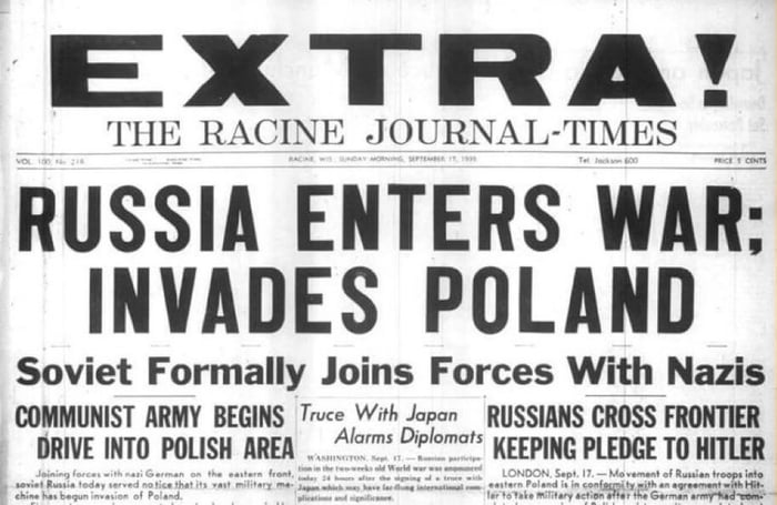On September 17, 1939, the USSR, which at that time was an ally of the ...