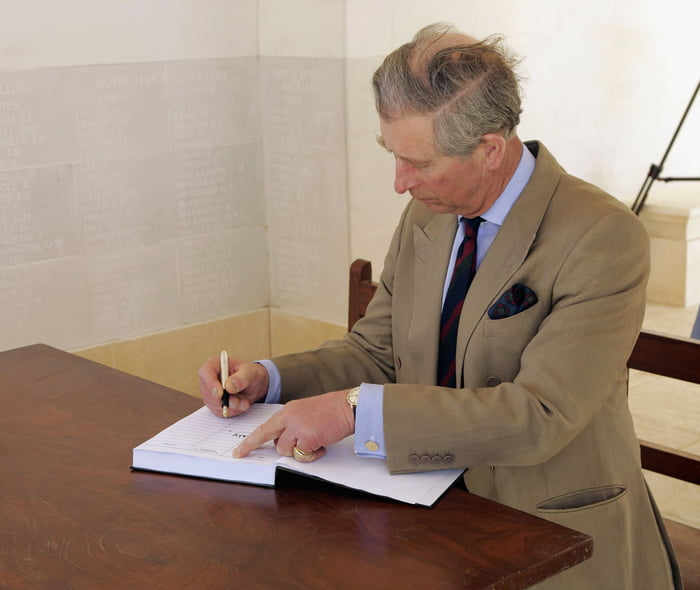 Leading by example: Photo of King Charles writing inheritance tax check ...