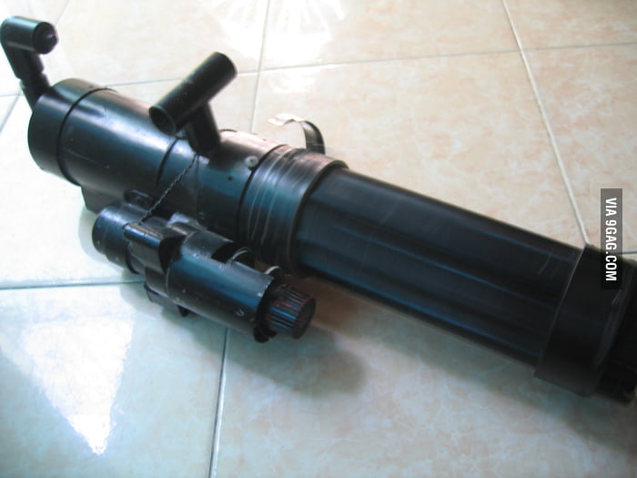 Homemade pvc rubberband gatling gun - 9GAG
