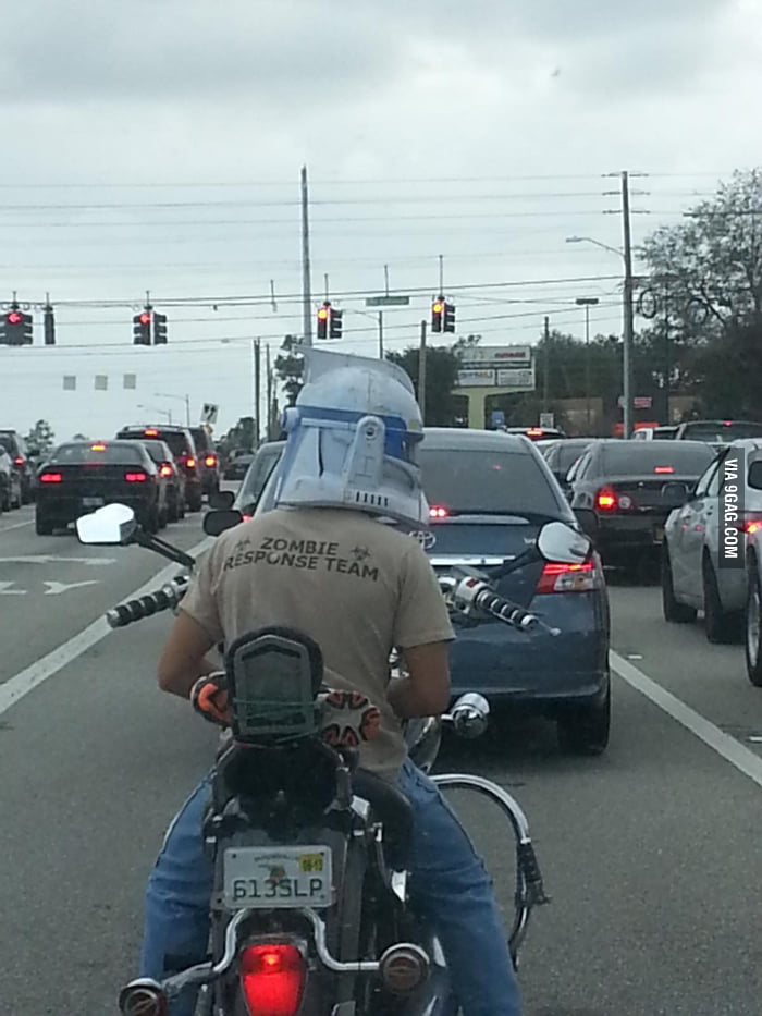 Nice helmet, nice shirt - 9GAG