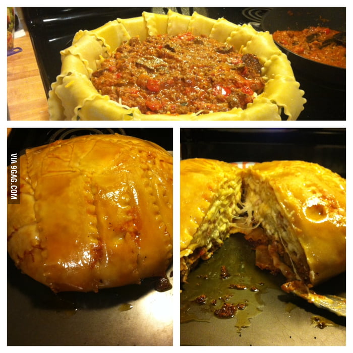 6 Layer Lasagna Pie (Yes, pie!) - 9GAG