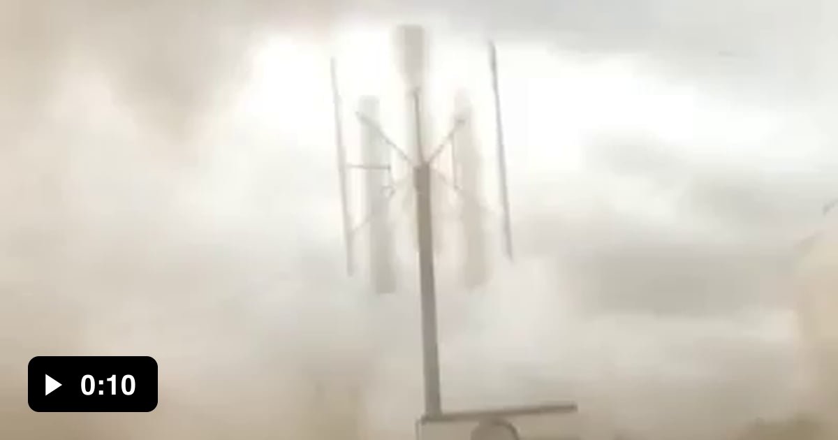 Wind turbine is destroyed today in high winds after breaking system ...