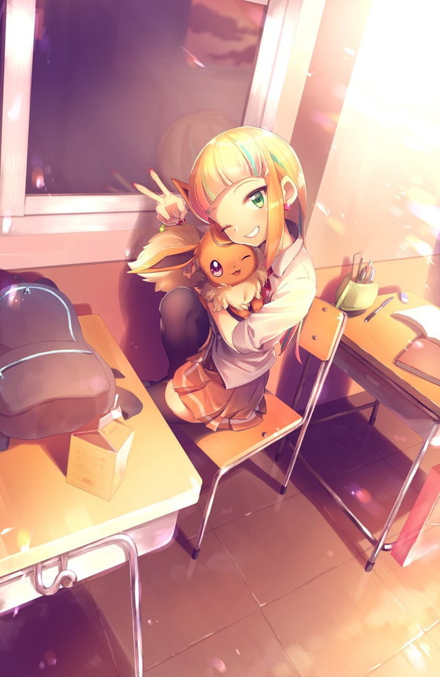 School Risa with Eevee - 9GAG