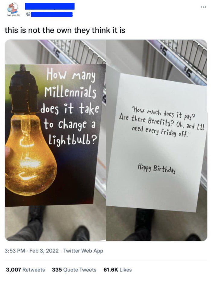 Millennial birthday card... - 9GAG
