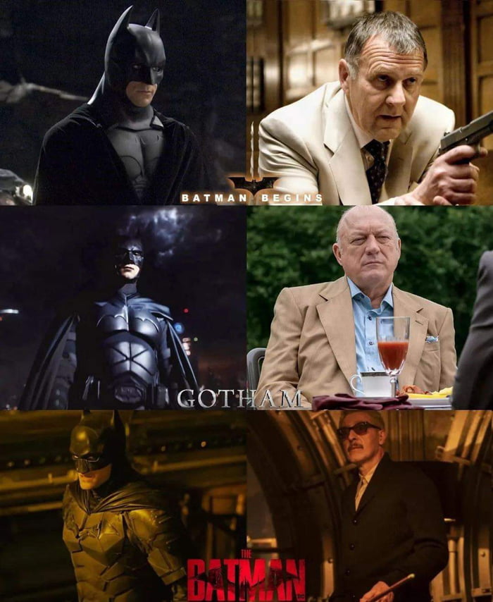 Batman and Falcone throughout the years. - 9GAG