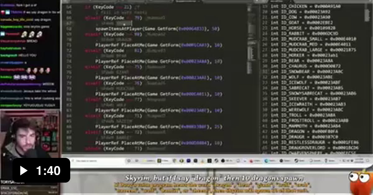 Voice-command modding in Skyrim gone wrong. Hilarious outcome by DougDoug - 9GAG