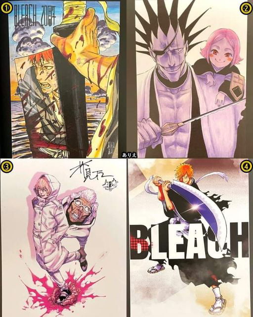 BLEACH special illustration made by 4 famous mangaka for Kubo Tite ...