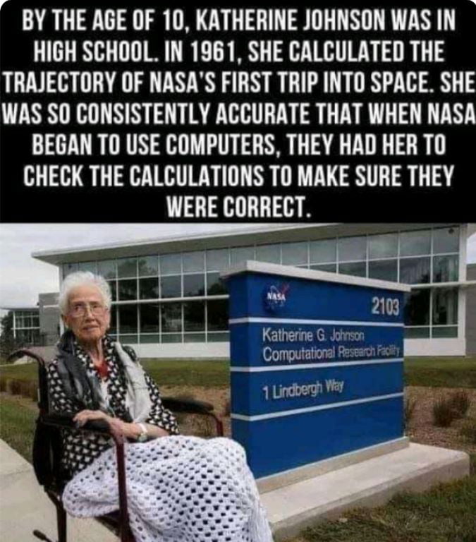 Katherine Johnson - Basically A living Computer - 9GAG