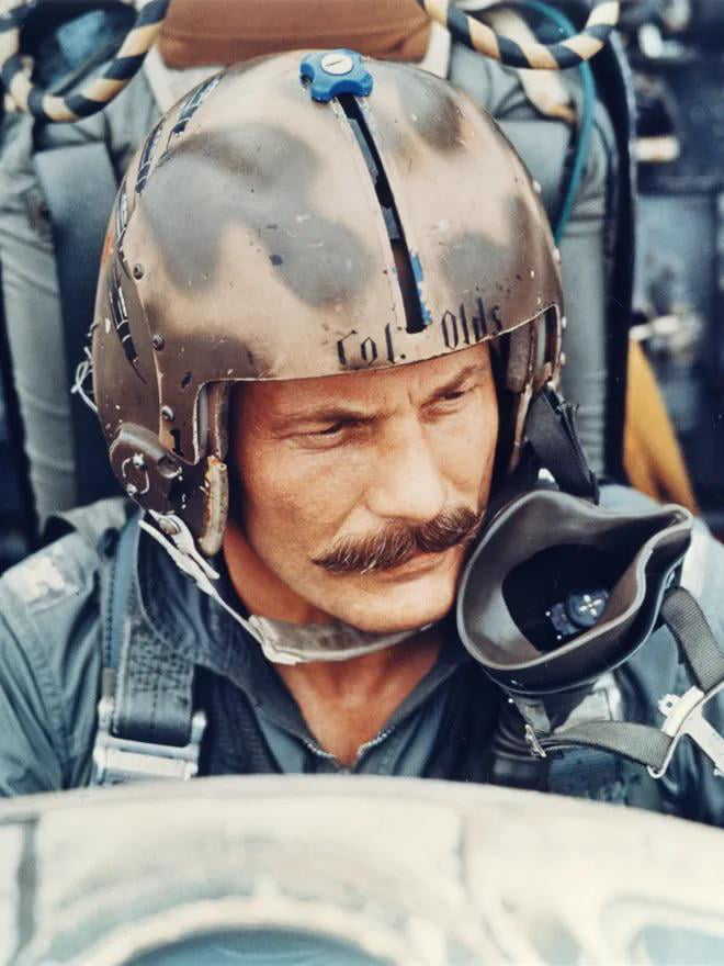 USAF Colonel Robin Olds, a “triple ace” with 17 shoot downs of enemy ...