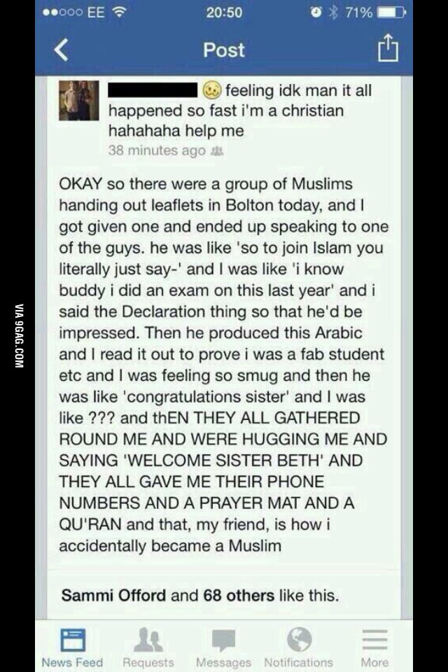 Accidentally became a Muslim!lolwut - 9GAG
