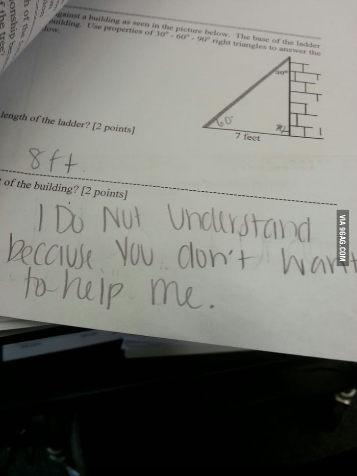A message to my math teacher from a student who doesn't care - 9GAG