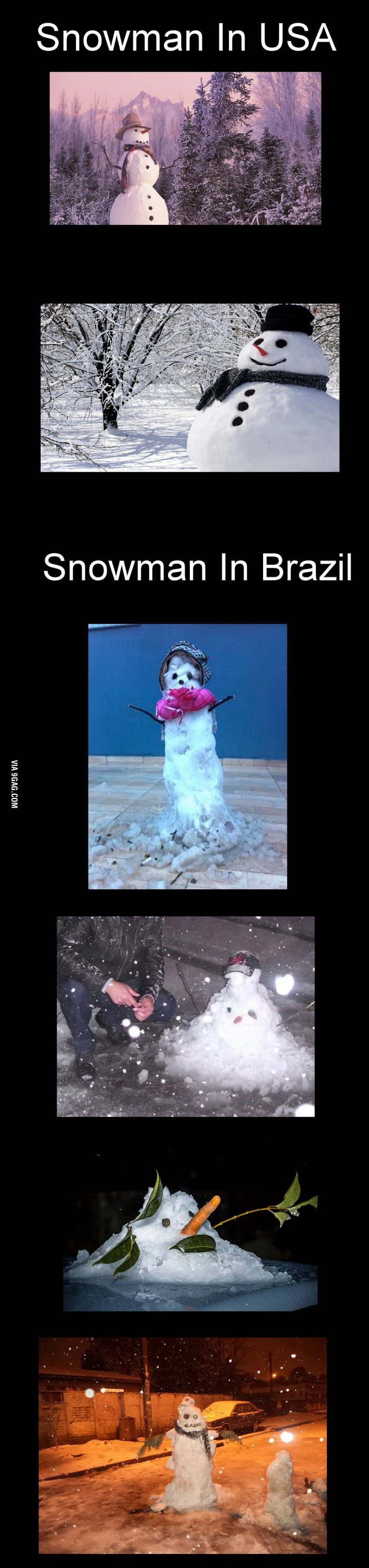 Snowman in Brazil ... - 9GAG