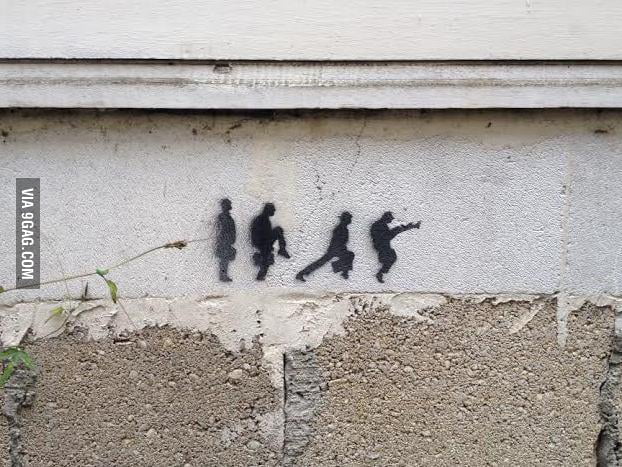 Monty Python Street Art: the Ministry of Silly Walks - 9GAG