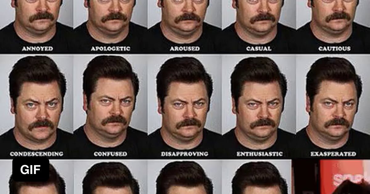 Expressions of Ron swanson. - 9GAG