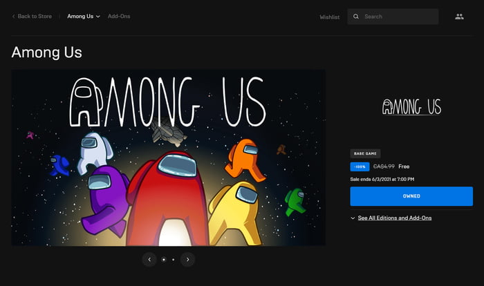 Friendly reminder that Among Us is free on Epic. - 9GAG