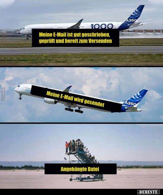 Der am häufigsten geschriebene Text in E-Mails: Und jetzt nochmal mit ...