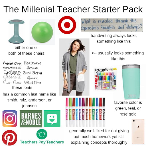 Millennial Teacher Starter Pack - 9GAG