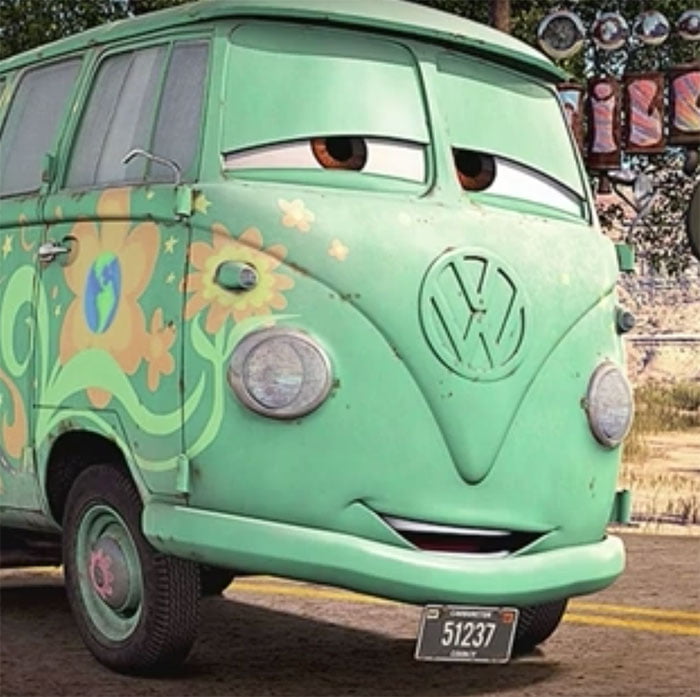 In Pixar's Cars (2006) Fillmore's license plate number is George Carlin ...