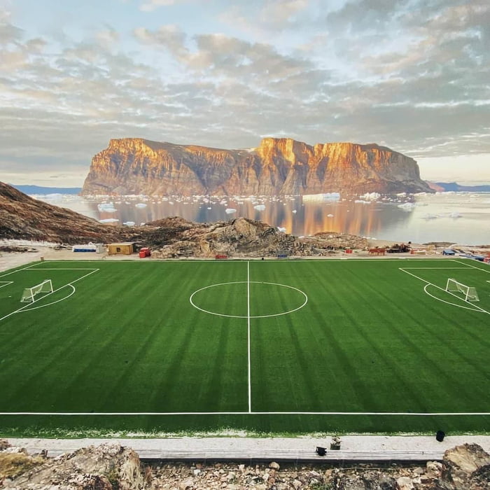 A football field in Greenland. - 9GAG