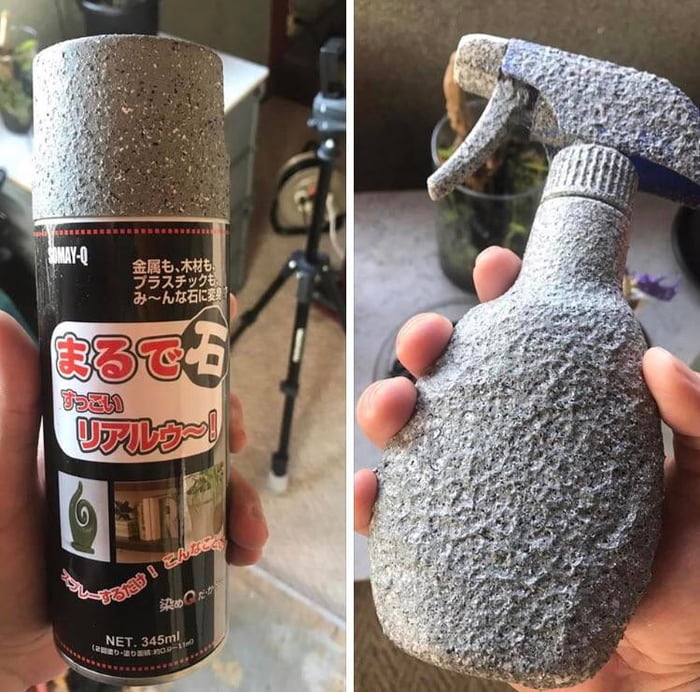 Spay that makes things look like they are made of stone - 9GAG