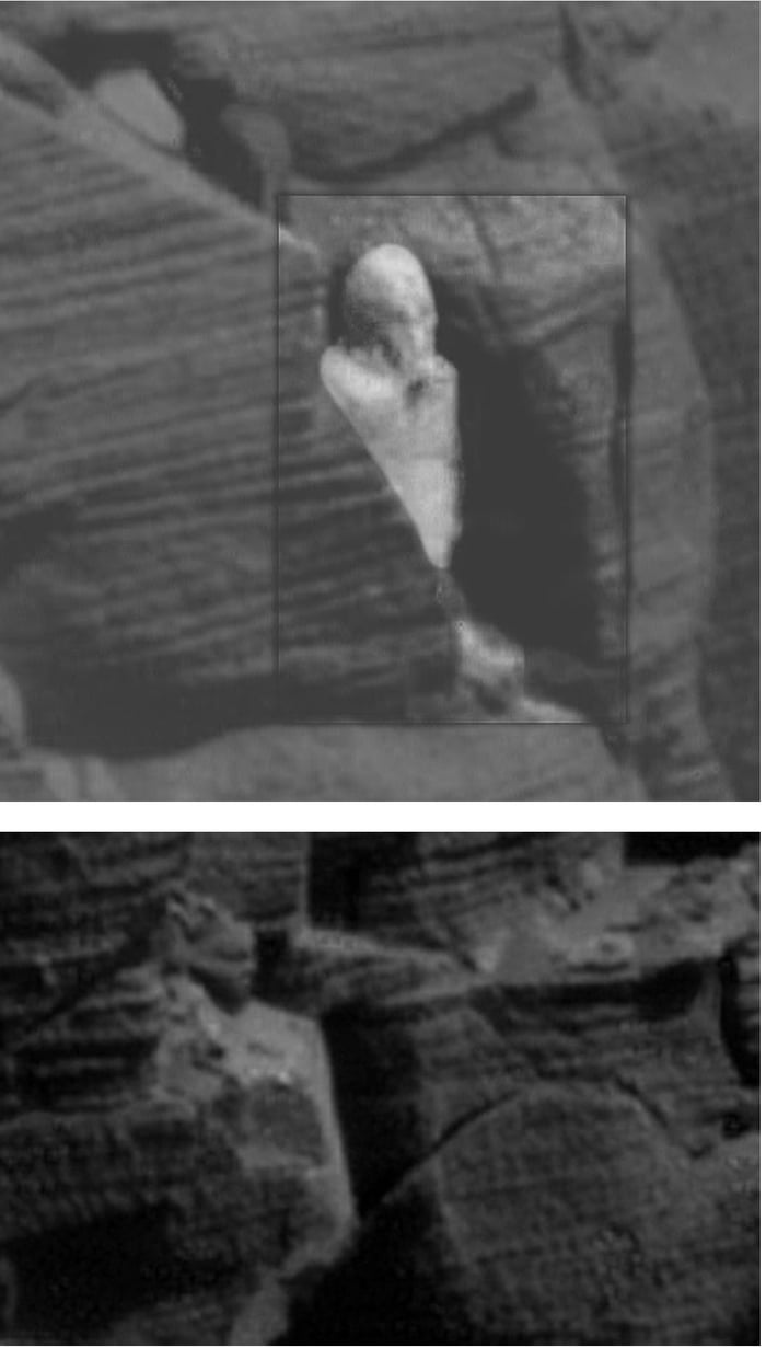 Images taken by a NASA rover in the Victoria Crater purport to show ...