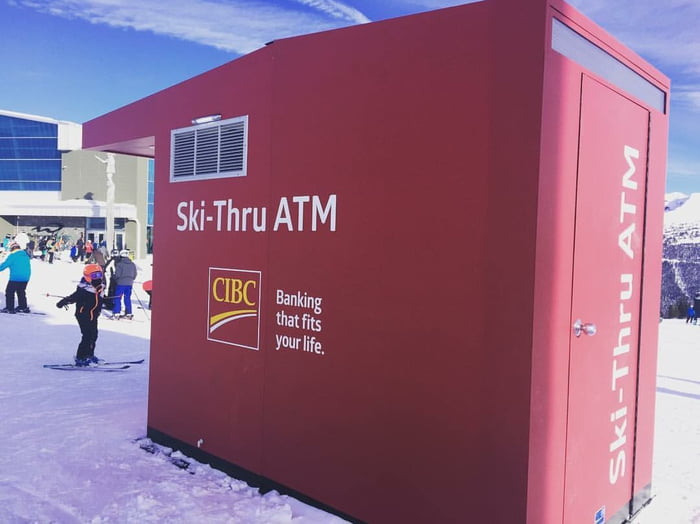There's a ski-through ATM at Whistler. - 9GAG