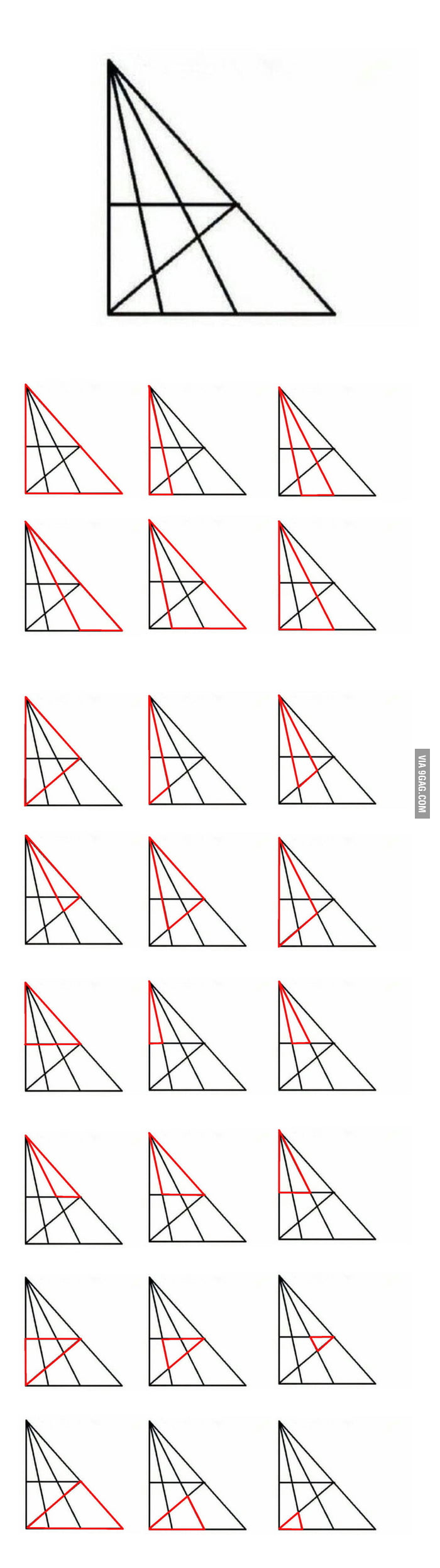 If you can find more than 24 triangles, your IQ is over 169 - 9GAG