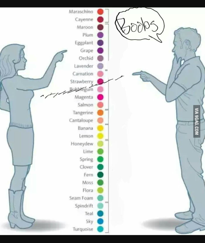 How Women and Men see colors - 9GAG