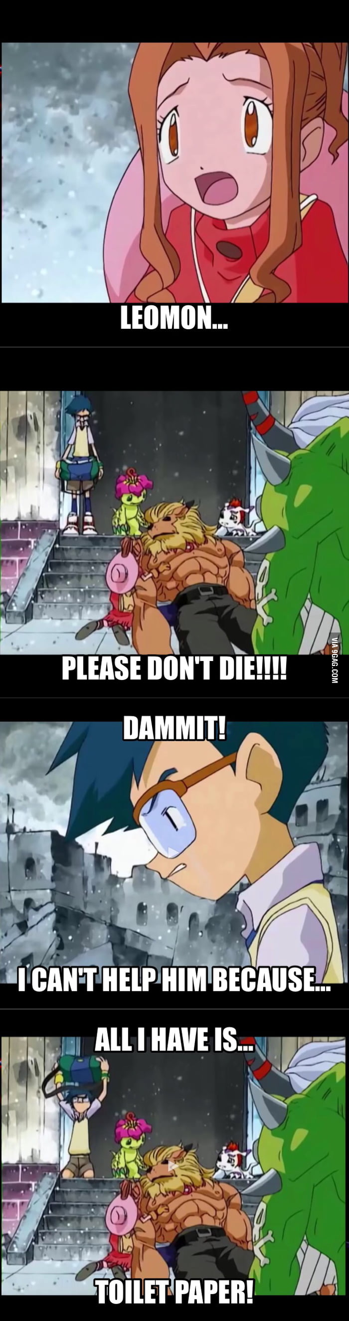 Why we love Digimon Humour ! (Actually very sad scene) - 9GAG