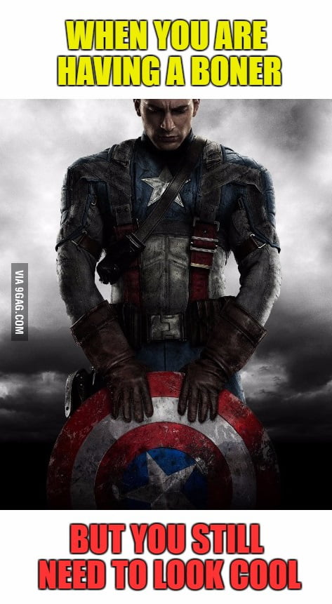 Look Cool When You Have A Boner Captain America Style 9gag 9376