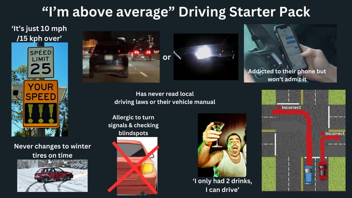 "I'm above average" Driving Starter Pack - 9GAG