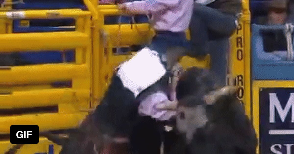Shielding a bull rider. - 9GAG