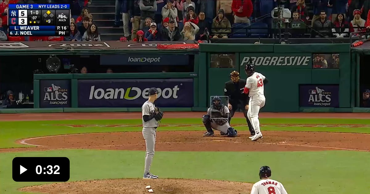Jhonkensey Noel ties the game bottom of the 9th with a 2 run homer vs Yankees - 9GAG