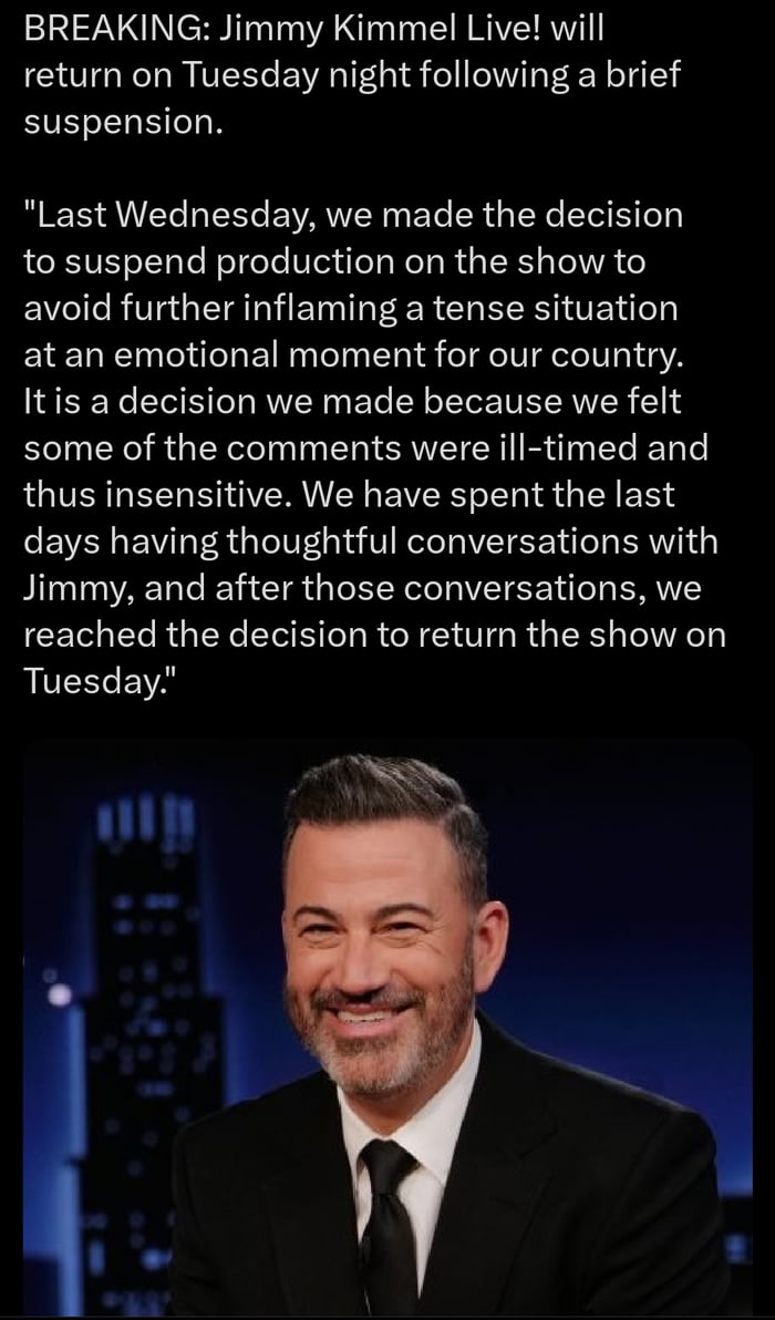 Translation: "We lost a lot of viewers and would've gotten sued so now ...