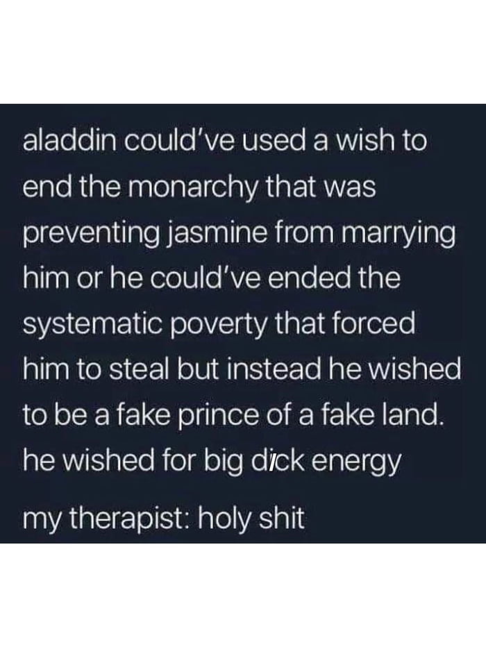 Aladdin's wish priorities are questionable - 9GAG