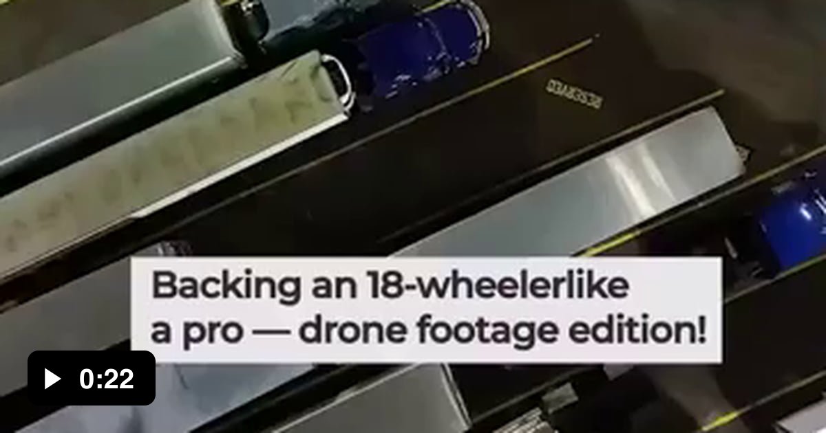 A pro truckdriver parks a 18 wheeler truck in such a compact place. - 9GAG