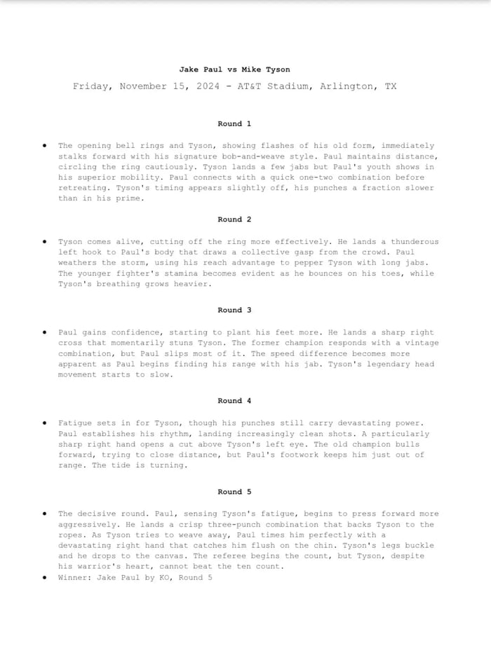 Leaked script Jake Paul vs. Mike Tyson - 9GAG