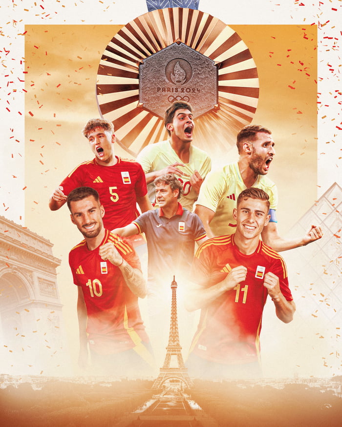 Spain win the Olympics GOLD medal by beating France 5-3 in the final! - 9GAG