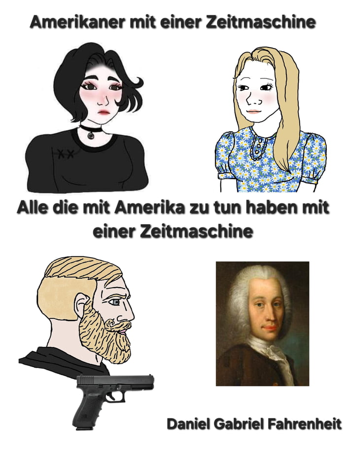 The American approach to time travel, featuring a classic meme format ...