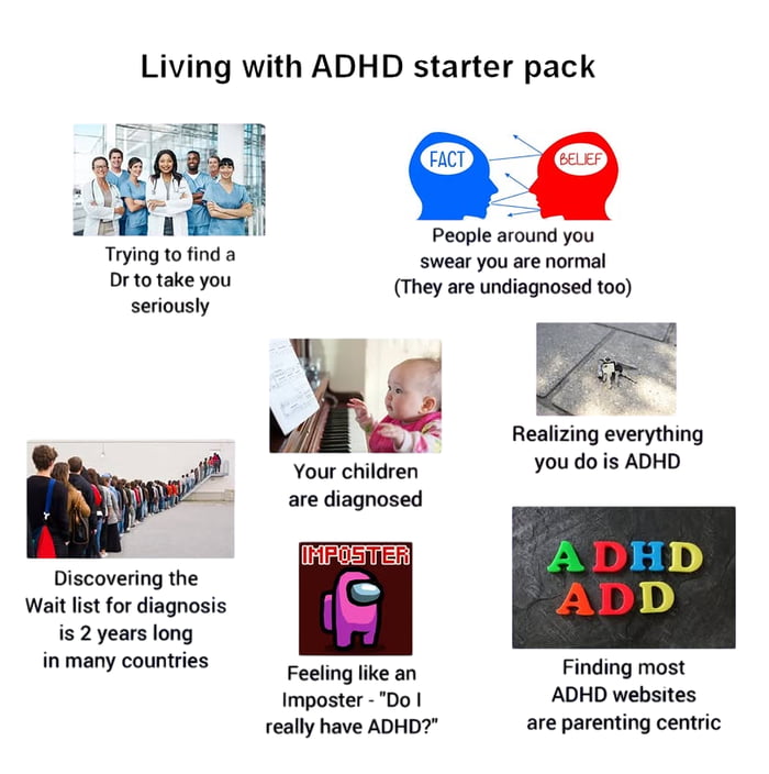 Living with ADHD starter pack - 9GAG
