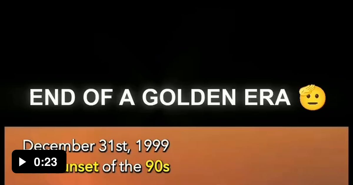 Reflecting on the final moments of the 90s. A golden era came to a ...