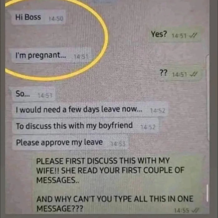 When your boss's wife reads your messages first - 9GAG