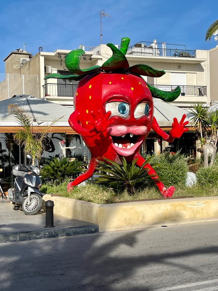 Creepy strawberry in Greece - 9GAG