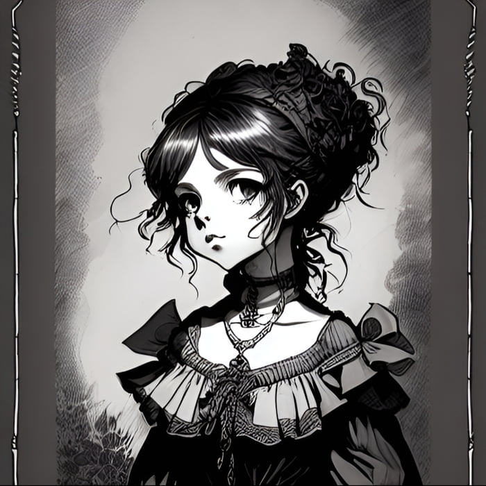 🖤Gothic girl - drawing - anime style #01 - 9GAG