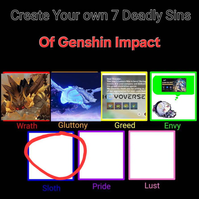Seven deadly sin of Genshin Impact day 5: Sloth - 9GAG