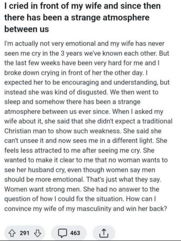 Men who cry are weak - 9GAG